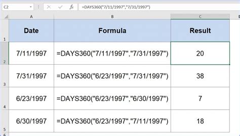 How To Use DAYS360 Function ExcelNotes