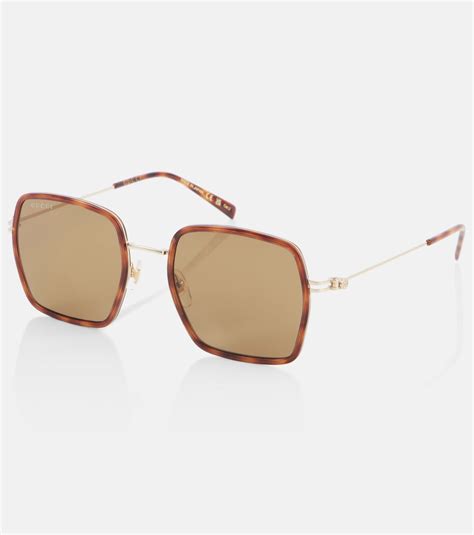 Logo Square Sunglasses In Brown Gucci Mytheresa