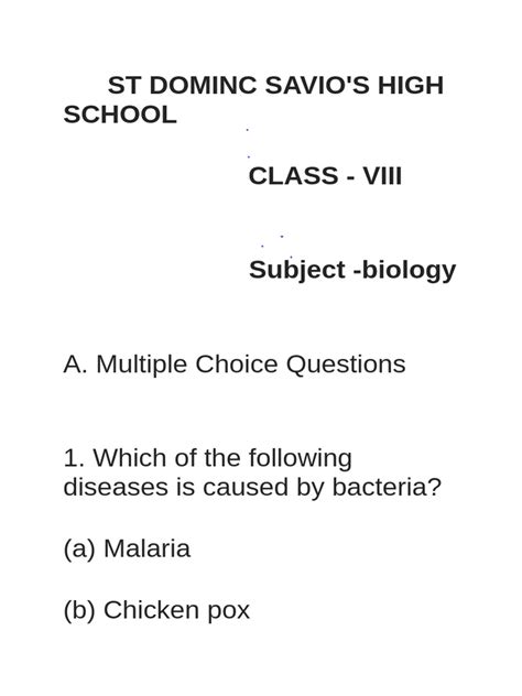 Worksheet Class 8 Biology 250505 155120 Pdf Microorganism