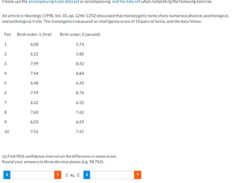 Solved Please Use The Accompanying Excel Data Set Or