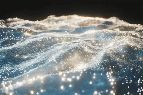 On A Dark Background Abstract Particles And Glowing Lines Are Visible