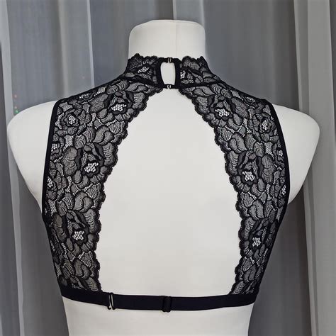 Black Roses Lace Collar Bustier For Men Crossdresser Sissy Lingerie