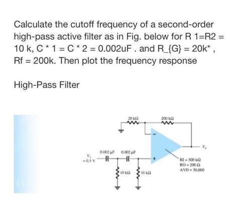 Solved Calculate The Cutoff Frequency Of A Second Order