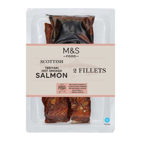 Scottish Teriyaki Hot Smoked Salmon Fillets Mands