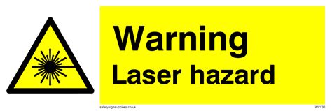Warning Laser Hazard From Safety Sign Supplies