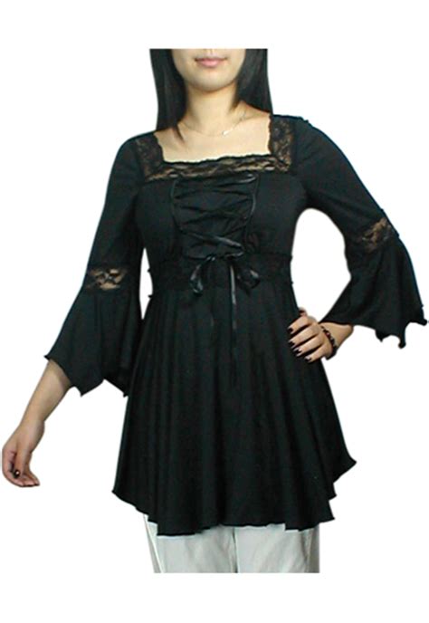 Black Lacing Up Corset Lace Top Blouse 33830 3099 Mystic Crypt The Most Unique Hard To