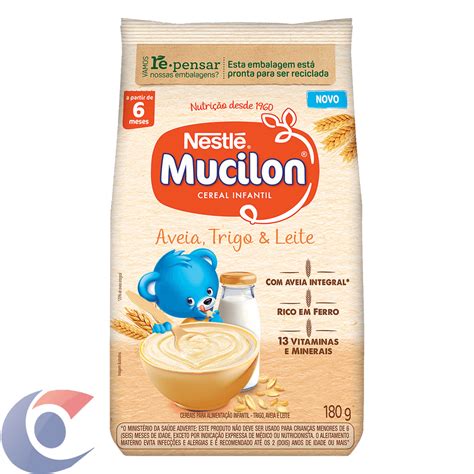 Cereal Infantil Mucilon Aveia Integral Trigo E Leite 180g Carone
