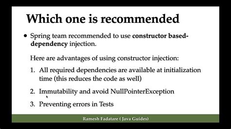 Spring Core Why Constructor Based Dependency Injection Is Recommended