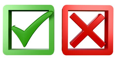 Set Of Green Check Marks And Red Crosses Design For Copy Space