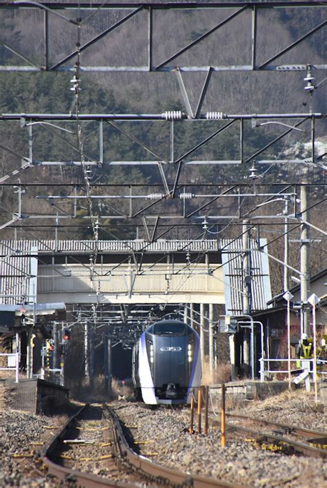 3月29日撮影 篠ノ井線西条駅にて E353系特急信州1号と きままに撮り鉄