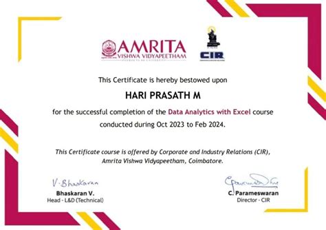 Hari Prasath M On Linkedin Im Thrilled To Announce That Ive Obtained