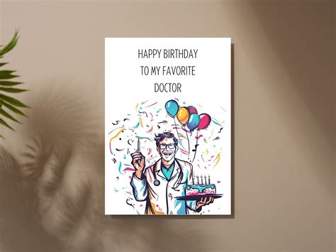Happy Birthday Card For Doctor Printable Favorite Doctor Greeting Card