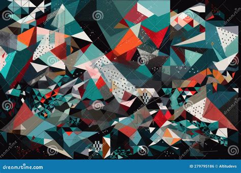 Deconstructed And Fragmented Shapes In Motion With Repeated Patterns