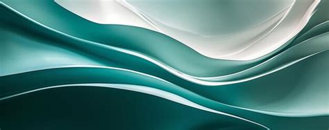 Abstract Wavy Teal And White Flowing Lines Gradient Background Modern Design Concept Premium
