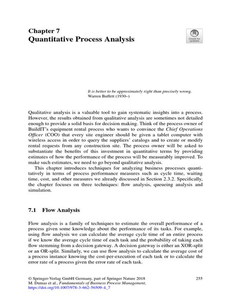 Quantitative Process Analysis Pdf Cost Mathematical Analysis