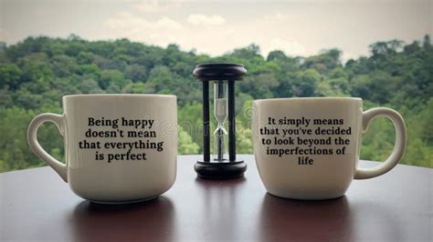 Motivational And Inspirational Quote Text On Two Coffee Cups With