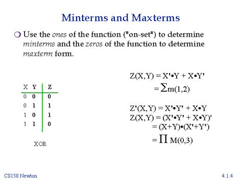 Minterms And Maxterms