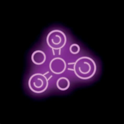 Neon Style Icon Showing Decentralized Network Structure With Nodes
