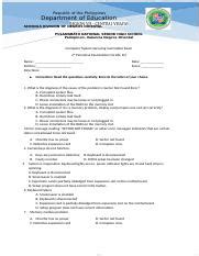 Css 4th Quarter Periodical Exam Docx Republic Of The Philippines Department Of Education