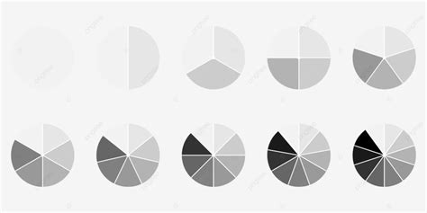 Segment Circle Graph Icon Set Stats Round Infochart PNG And Vector With Transparent