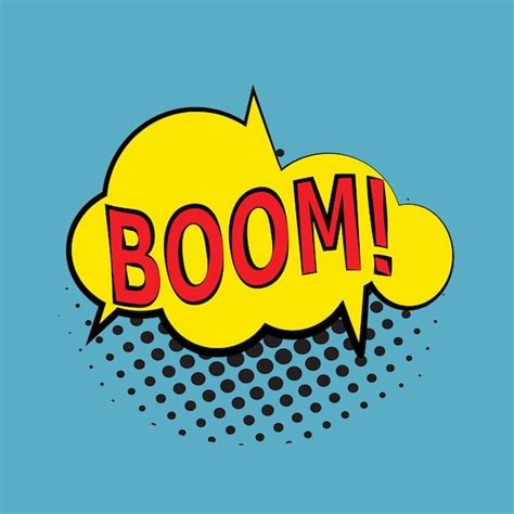 붐 만화 텍스트 만화 연설 거품 만화 배경 벡터 프리미엄 벡터