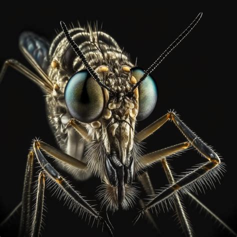 Premium Ai Image Generative Ai Macro Illustration Hyperrealistic Of A Mosquito