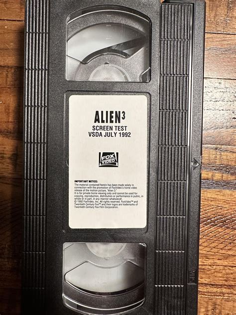 mystery solved alien 3 screen test vhs r vhs