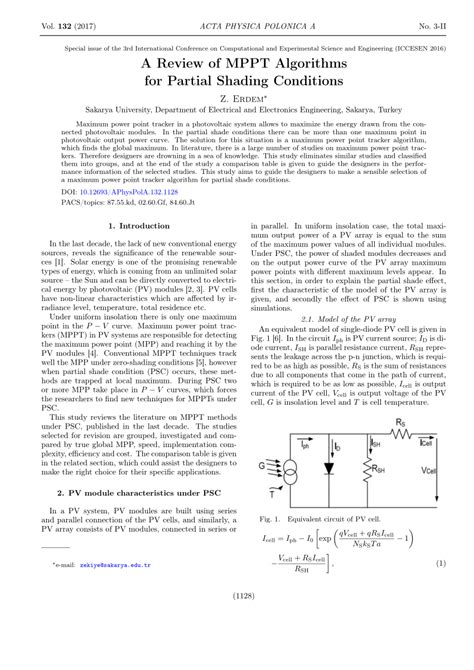 Pdf A Review Of Mppt Algorithms For Partial Shading Conditions