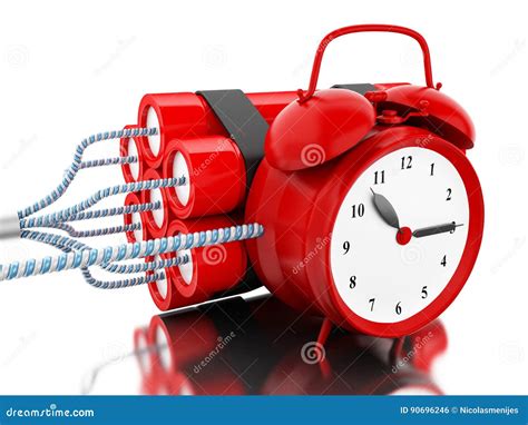 3d Dynamite Bomb With Clock Timer Stock Illustration Illustration Of