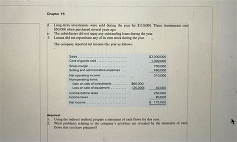 Solved Problem 15 14 Prepare And Interpret A Statement Of