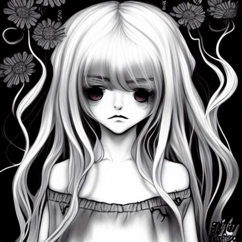 Creepy Anime Girl With White Hair Creepy Anime Girl With White Hair