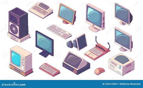 A Nostalgic Collection Of Vintage Computer Hardware Showcasing Iconic