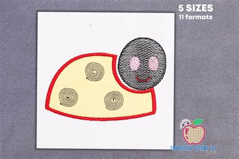 Ladybug Applique Design Digital Machine Embroidery Design