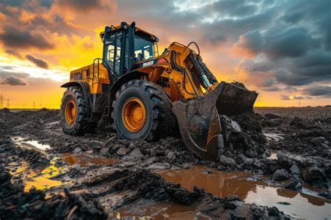 Premium Photo Dynamic Wheel Loader Excavator Construction Powerhouse