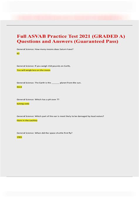 Full Asvab Practice Test 2021 Graded A Questions And Answers Guaranteed Pass Youtube
