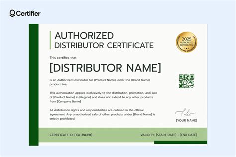 15 Free Authorized Distributor Certificates To Customize