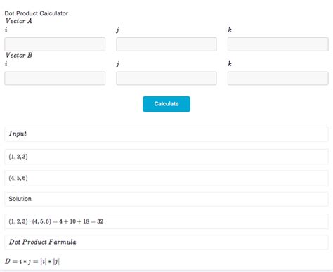 Dot Product Calculator Taskvio Site Title