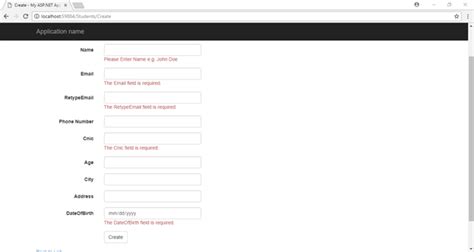 Registration Form With Aspnet Mvc