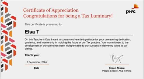 Thank You Pwc Elsa T Cheriankunju