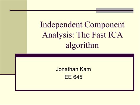 independent component analysis
