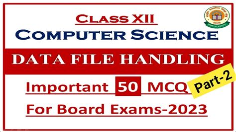 Data File Handling MCQs Part YouTube