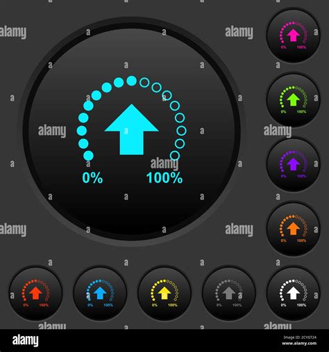 download in progress dark push buttons with vivid color icons on dark