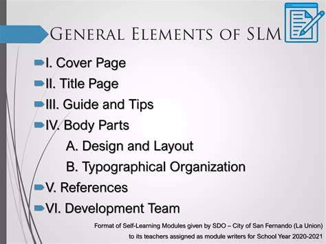 General Elements Of Self Learning Modules Pdf Educational Assessment Education