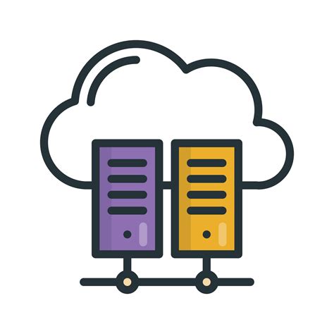 Data Center Vector Fill Outline Icon Simple Stock Illustration Stock