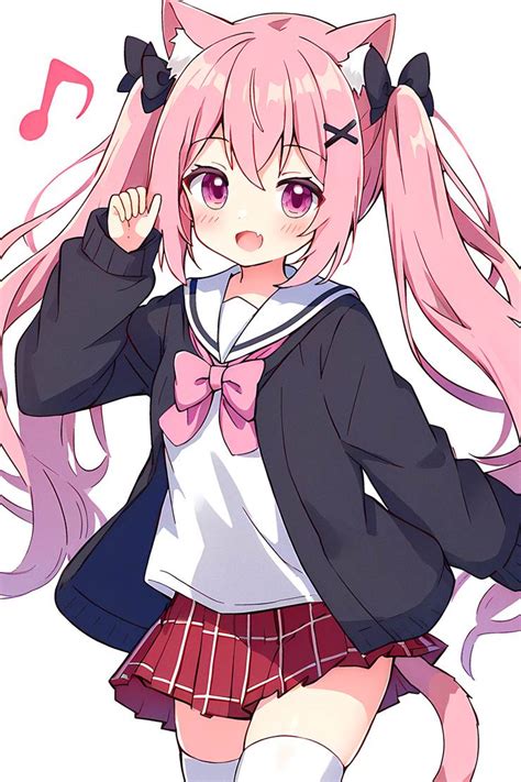 女孩子萝莉cat Ears兽耳可爱即是正义兽耳young Girl粉色头发neko Musume尾巴 Autoins