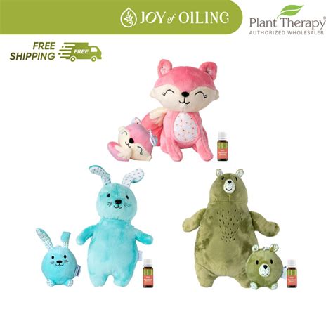 Plant Therapy Aroma Plush Pal And Pal Clip Birch Bearbriar Bunny