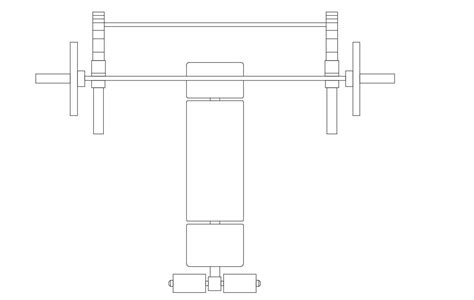 Bench Press Machine Elevation Drawing Autocad File Free Download