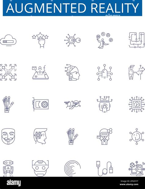 Augmented Reality Line Icons Signs Set Design Collection Of Augmented