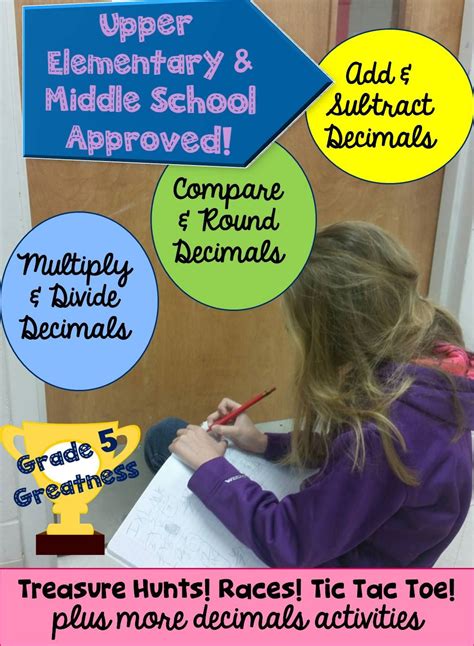 Games And Activities For Decimals Fifth Grade Math Decimals Activity