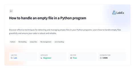 How To Handle An Empty File In A Python Program Labex